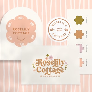 Cottagecore Logo Design, Earthy Editable Canva Logo Template, Boho Logo ...