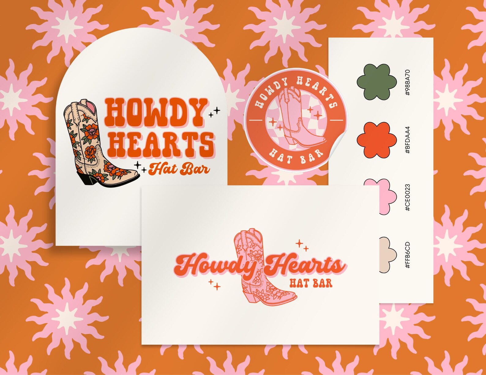 Retro Logo Design, Howdy Editable Canva Logo Template, Trendy Cowgirl ...