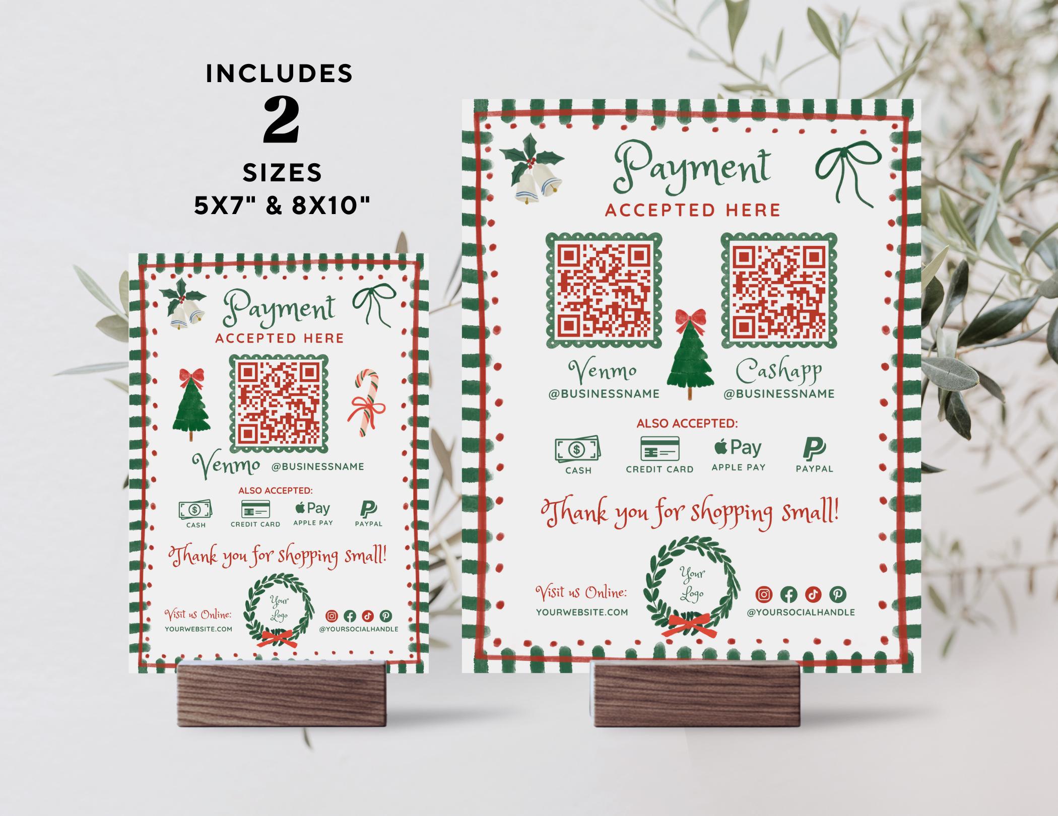 Whimsical Watercolor Holiday Scan to Pay Template, Cottagecore ...