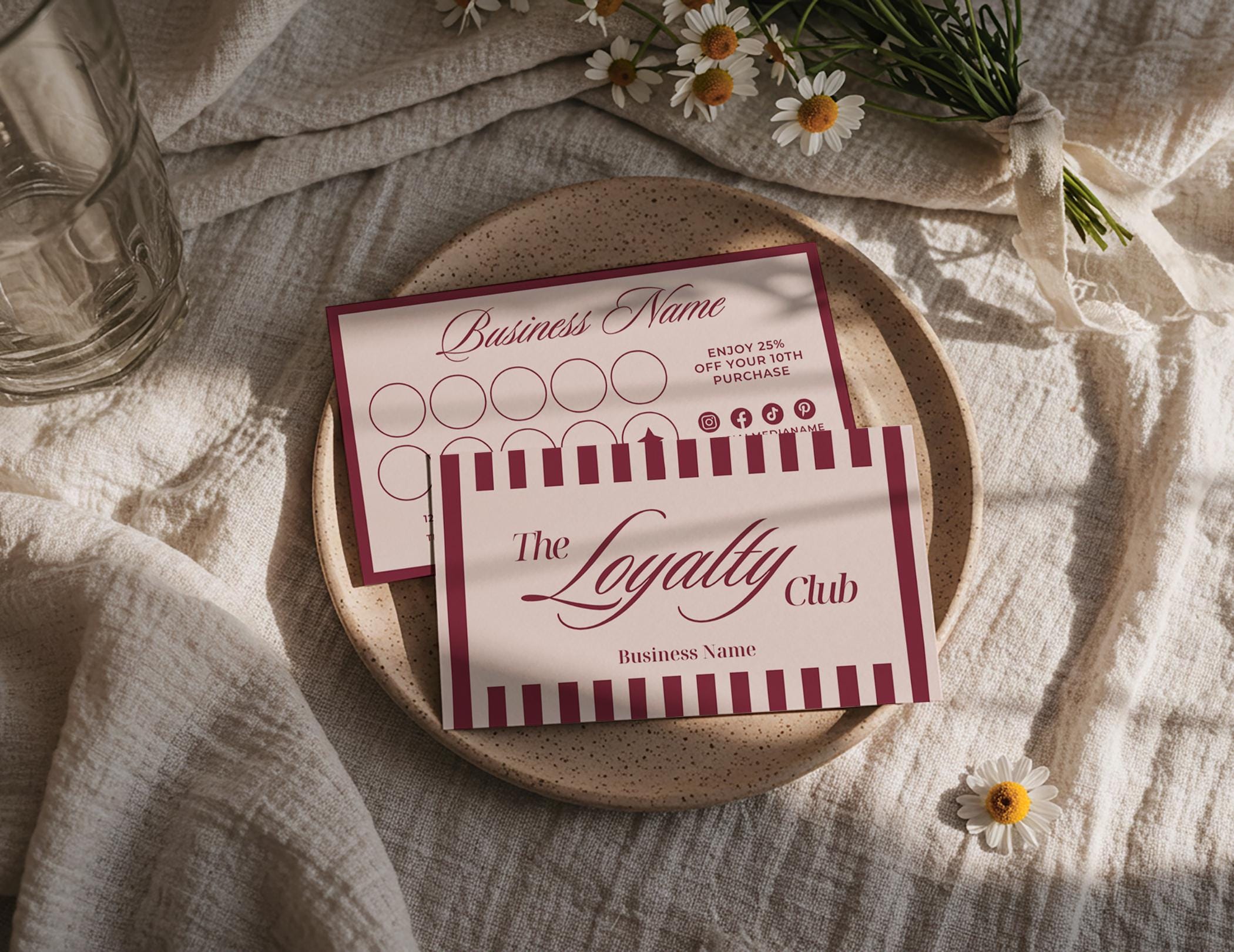 Luxury Editable Loyalty Card Template, Elegant Customer Punch Card ...