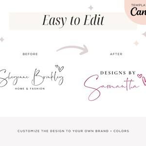 Heart Signature Logo Design Instant Download, DIY Lifestyle Logo Kit ...