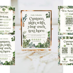 Editable Plant Sale Signs, Printable Payment Sign, Social Media Poster ...
