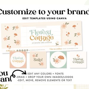Editable Facebook Kit, Cottagecore Flowers Facebook Page Banners ...