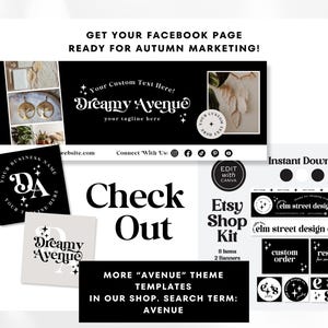 Editable Retro Facebook Kit, Black and White Facebook Page Banners, DIY ...