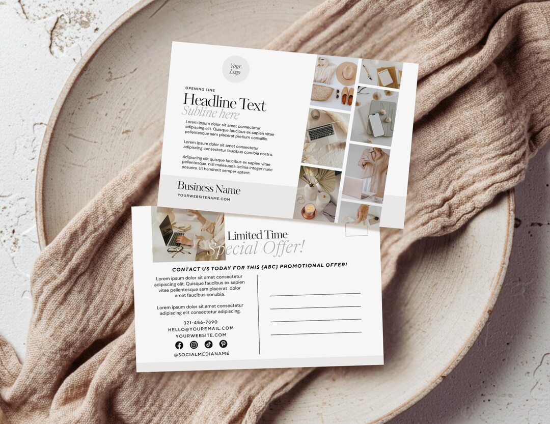 Wholesale Post Card Direct Mail Canva Template, Small Business Modern ...