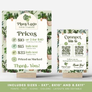 Editable Plant Sale Signs, Printable Payment Sign, Social Media Poster ...