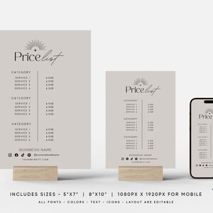 Minimalist Price List Canva Template, Instagram Story Price List ...