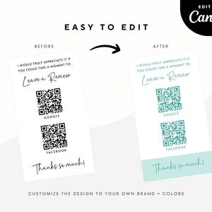 QR Code Leave Us A Review Us Business Card Canva Template, DIY Google ...