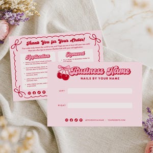 Coquette False Nails Backing Card Canva Template, Press on Nail ...