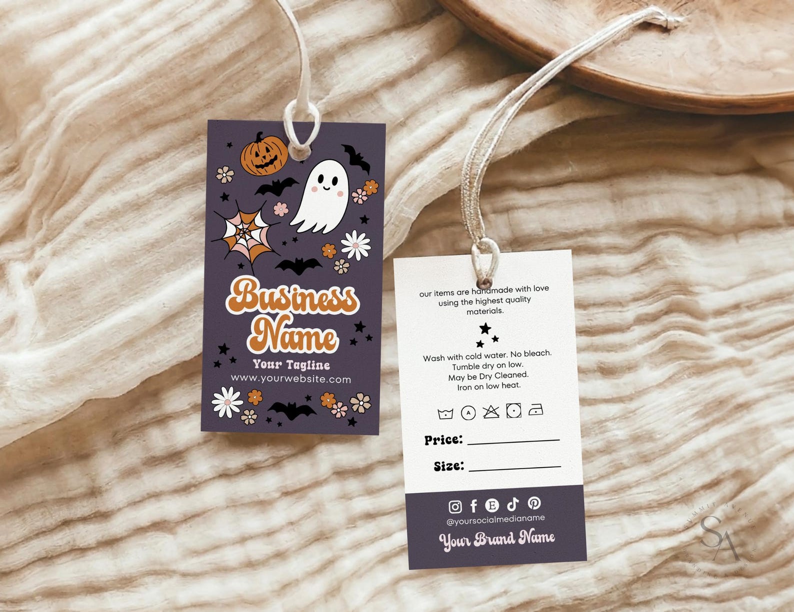 Retro Halloween Editable Price Tag Canva Template, Printable Product ...