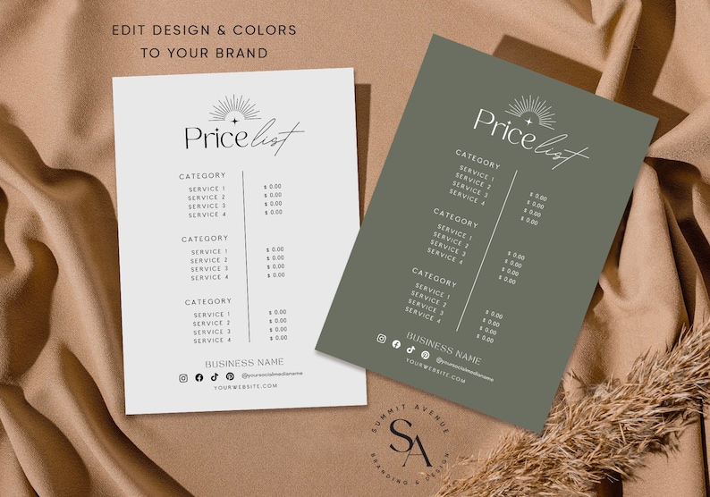 Minimalist Price List Canva Template, Instagram Story Price List ...