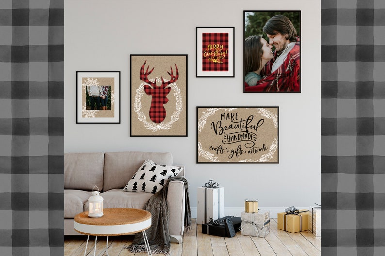 Holiday Hand Painted Buffalo Check Patterns Watercolor - Etsy