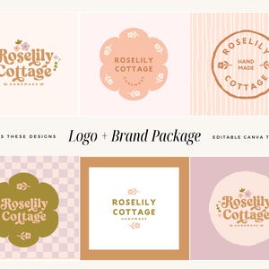 Cottagecore Logo Design, Earthy Editable Canva Logo Template, Boho Logo ...