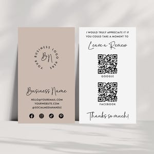 QR Code Leave Us A Review Us Business Card Canva Template, DIY Google ...