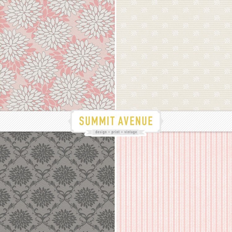 INSTANT DOWNLOAD Digital Scrapbook Paper Pack 13 Pink & Grey | Etsy