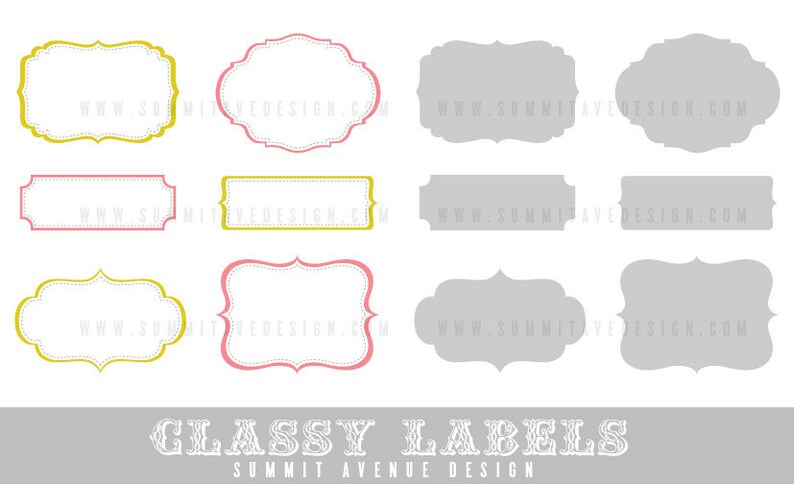 INSTANT DOWNLOAD Classy Designer Labels Digital Clip Art - Etsy