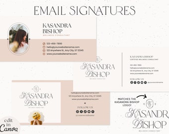 Email Signature Template Canva Lilac Branding Business Email - Etsy