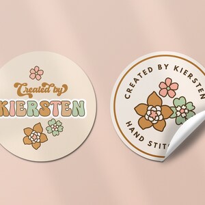 DIY Retro Groovy Flower Logo Design Instant Download, Editable Canva ...