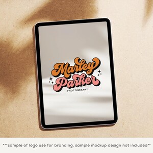 DIY Retro Script 2 Tone Logo Design Instant Download, Premade Groovy ...