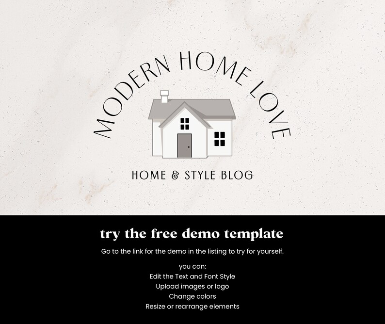 DIY Modern Home Logo Design Instant Download Premade House - Etsy