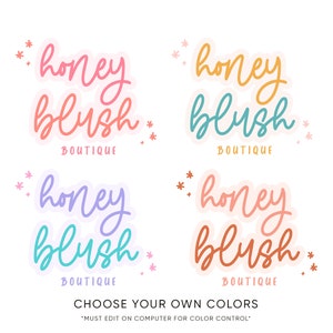 DIY Editable Bright Colorful Logo Design, Premade Fun Script Logo ...