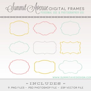 Digital Frames & LABELS Digital Clip Art - for Photography ...