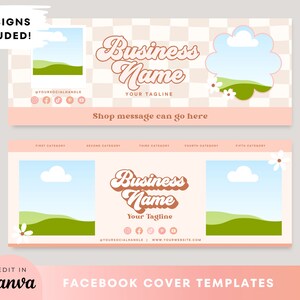 Editable Facebook Covers, Boho Rainbow Facebook Page Banners, Retro ...