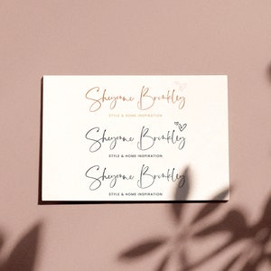 Heart Signature Logo Design Instant Download, DIY Premade Lifestyle ...