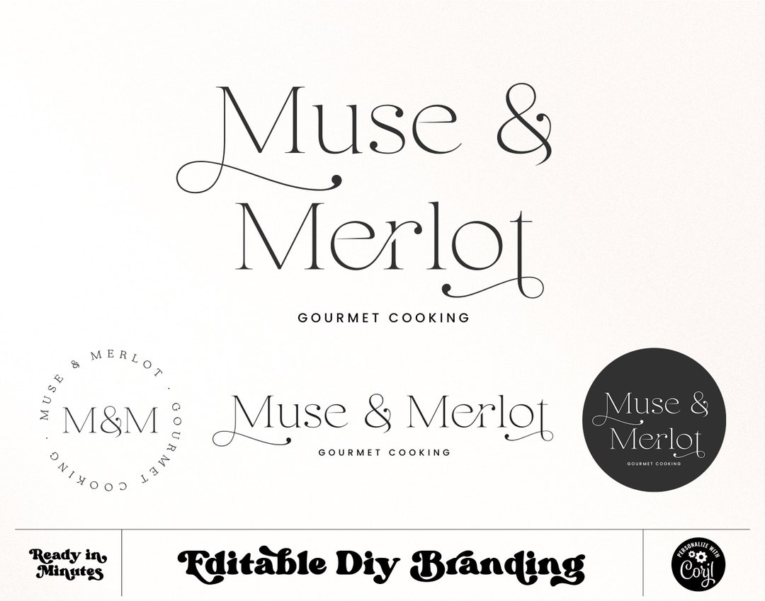 DIY Editable Modern Minimalist Text Logo Design Instant Download ...