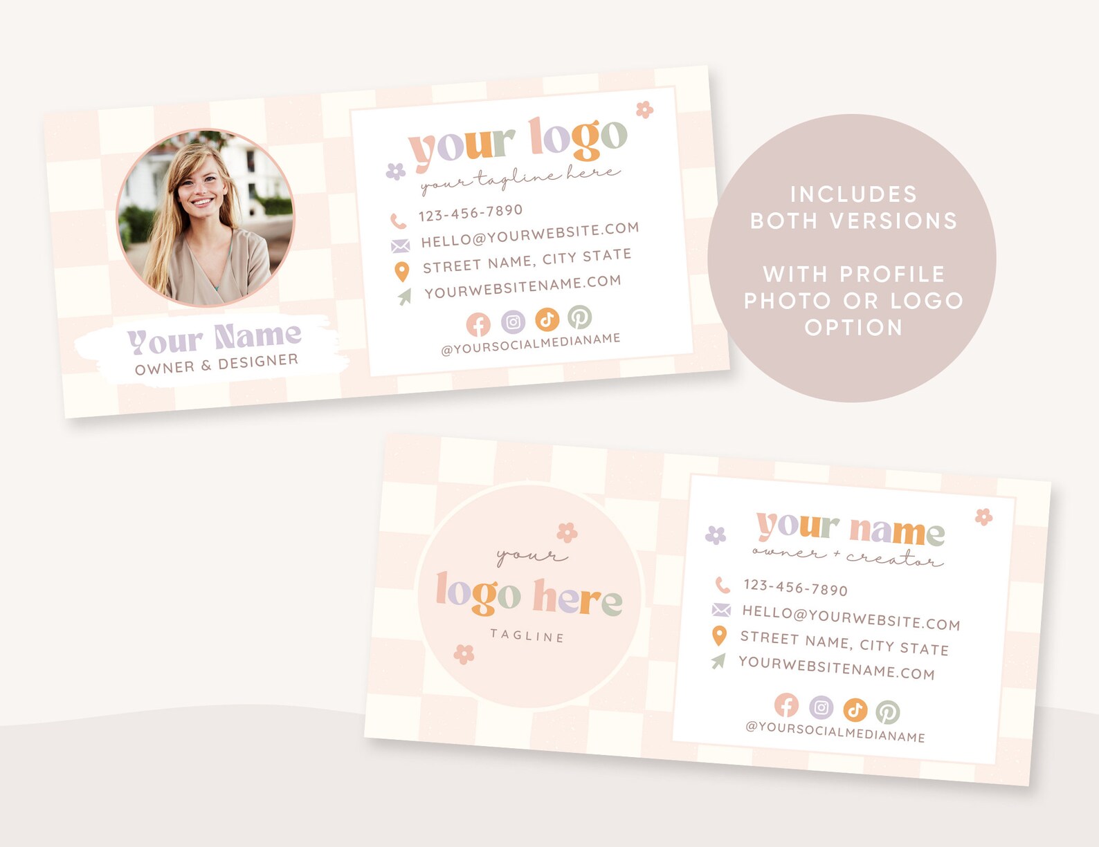 Editable Retro Flower Email Signature, Gmail Outlook, Small Business ...