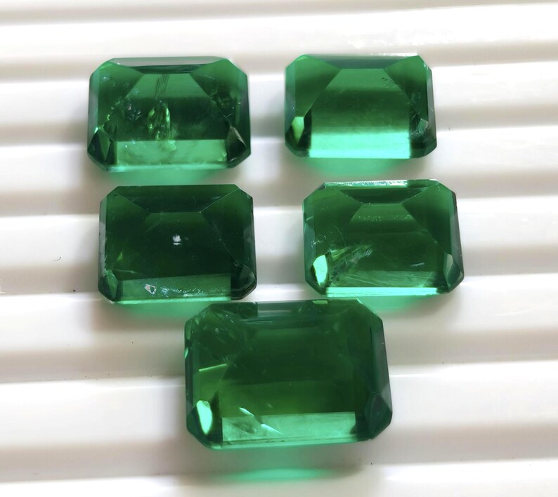 Faceted Emerald Cut Crystal Doublet Gemstone for Jewelry Making - Etsy