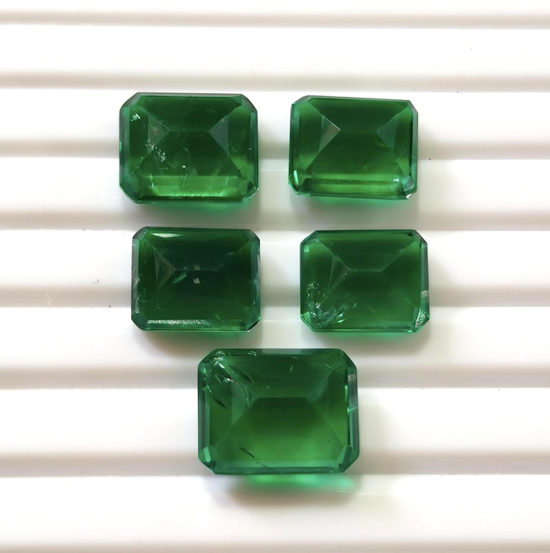 Faceted Emerald Cut Crystal Doublet Gemstone for Jewelry Making - Etsy
