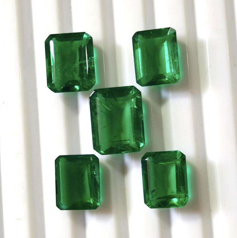 Faceted Emerald Cut Crystal Doublet Gemstone for Jewelry Making - Etsy