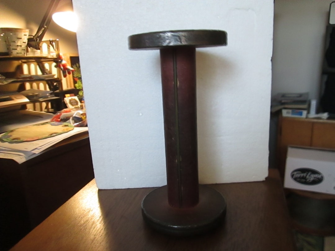 Vintage Wooden Bobbin Spool, Industrial Textile Bobbin Spool, Country ...