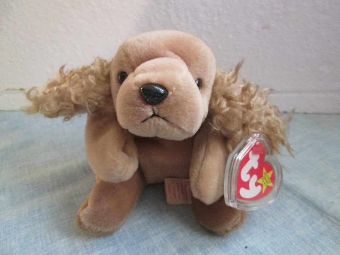 Vintage TY Beanie Baby Spunky, Brown Dog, Childs Toy, Snuggle Toy ...