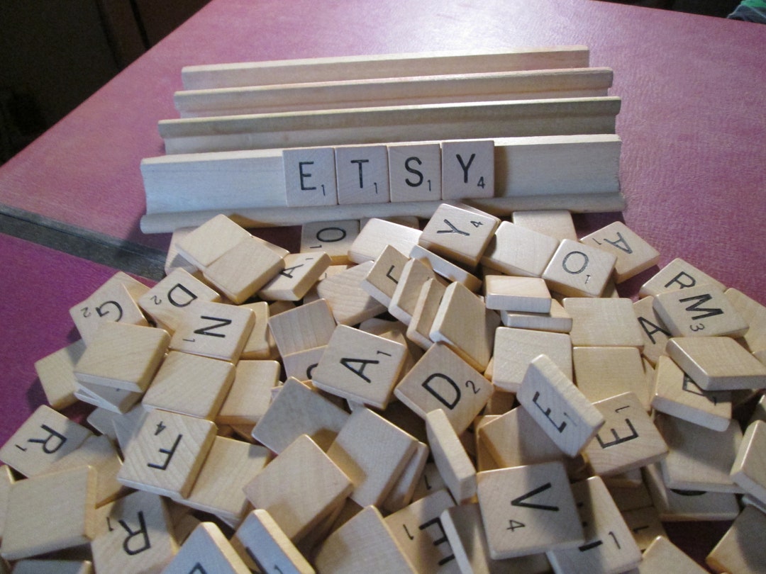 Vintage Scrabble Wooden Pieces, Board Game, Crafting Supplies, Word ...
