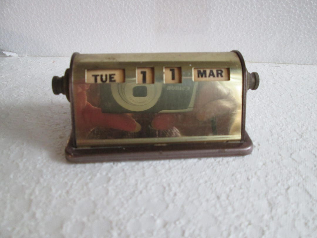 Vintage Perpetual Mid Century Calendar, Brass Desk Calendar, Gifting ...