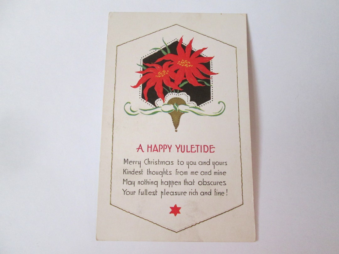 Antique Vintage 1920 or 1923 Post Card, Vintage Christmas Post Card ...