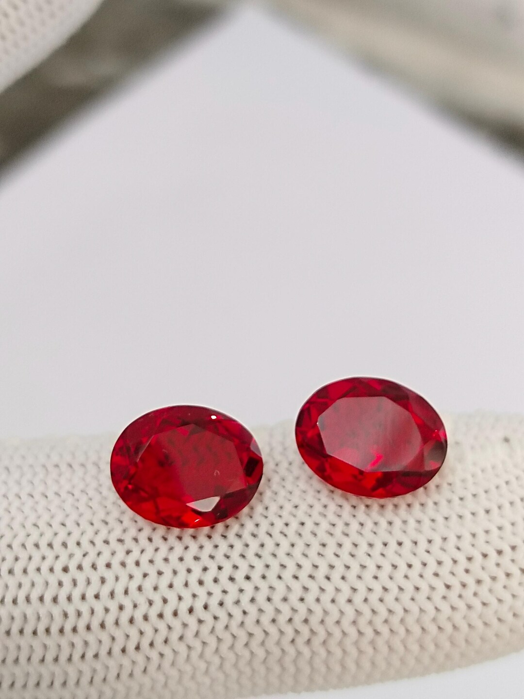 Lab Grown Red Ruby Pair: Oval Cut Gemstones, 4.70 Cts - Etsy