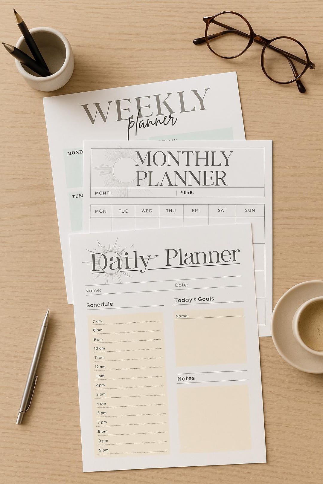 Ultimate Planner BUNDLE Printable | Daily, Weekly & Monthly ...
