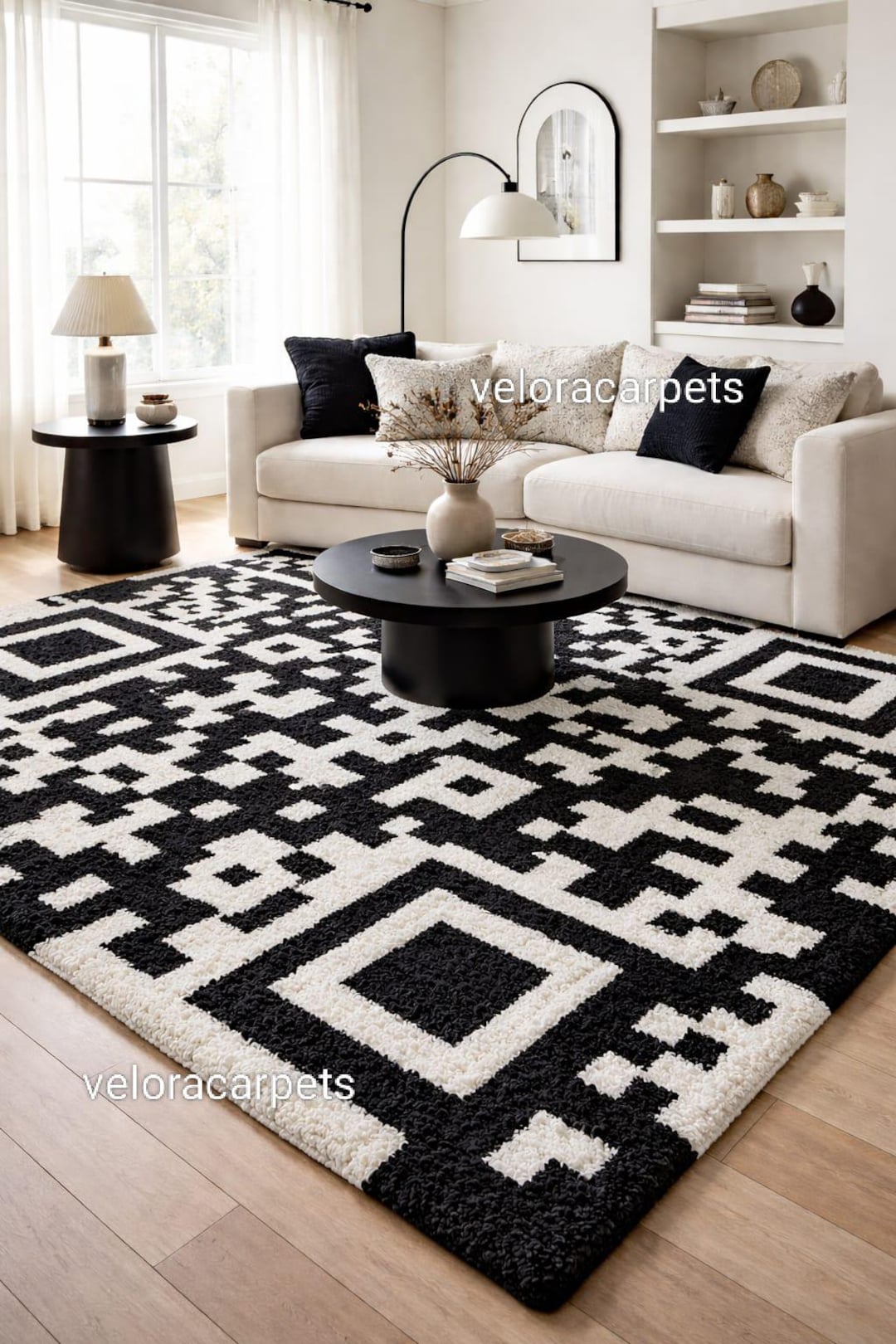 Interesting Black White Geometric Rug Photos