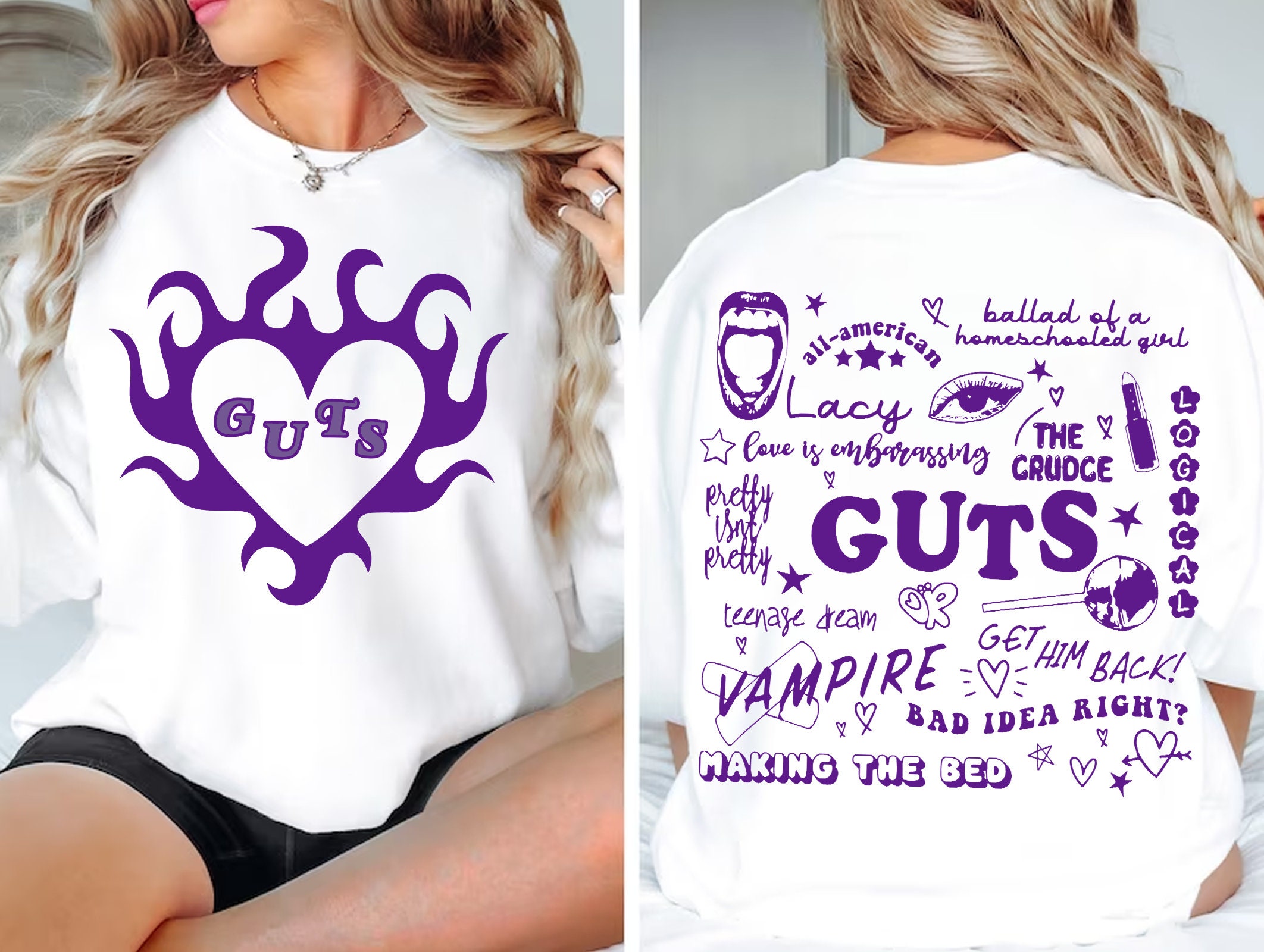 Olivia Rodrigo Guts Tour 2024 Shirt, The Guts World Tour 2024 Shirt ...