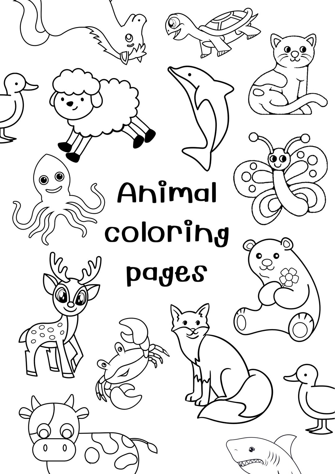 Animal Coloring Pages for Kids | Printable Worksheets | Fun Learning ...