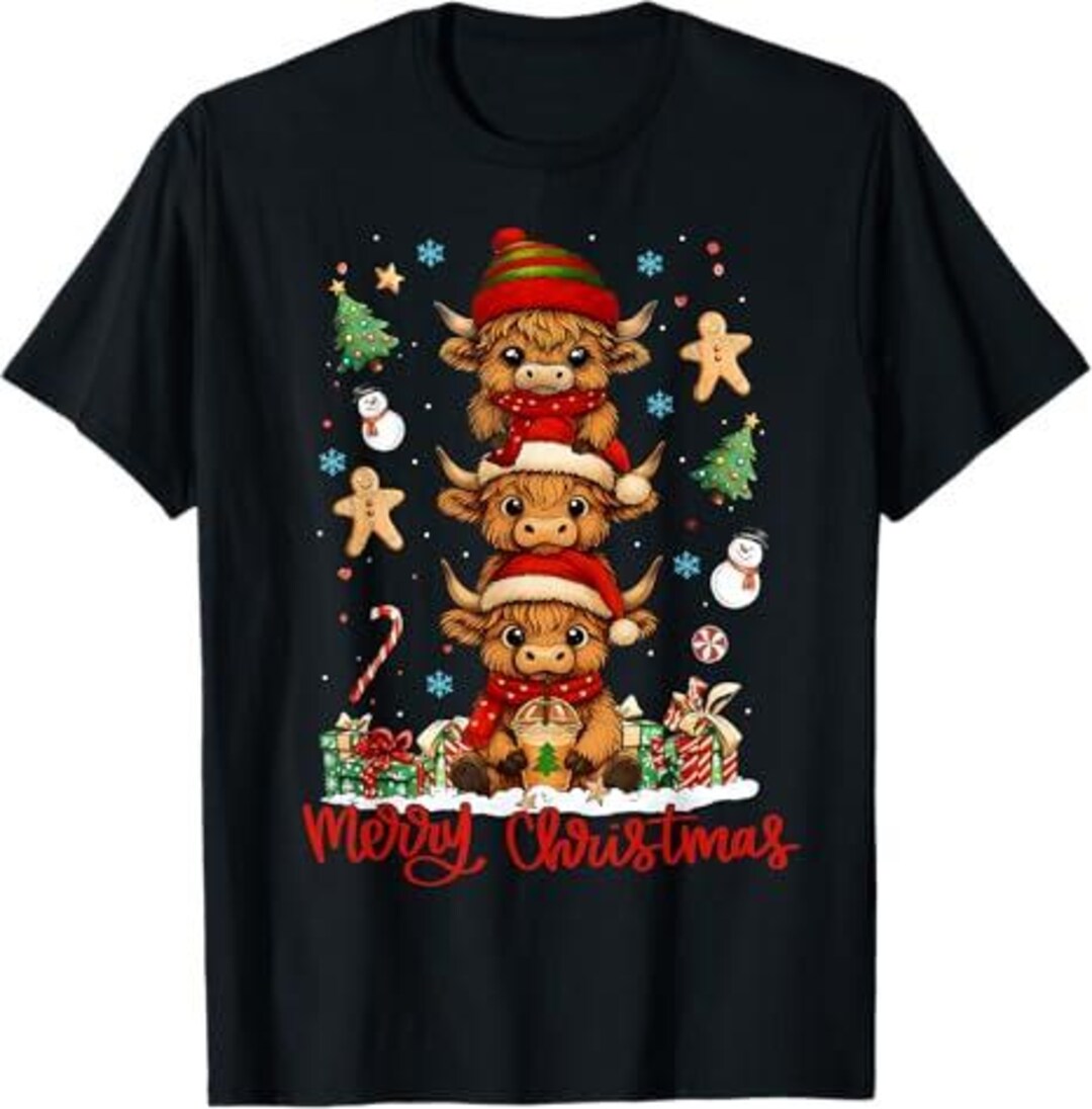Merry Christmas Heifer Highland Cows Lover PNG File - Etsy