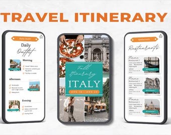 Editable Travel Itinerary Template | Trip Itinerary | Printable Travel ...