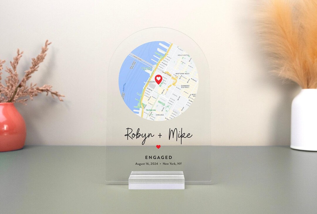 Personalized Acrylic Map Plaque – Custom City Map Anniversary, Wedding ...