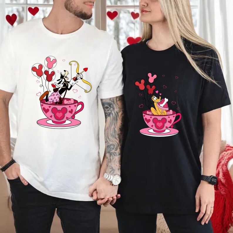 Goofy and Pluto Valentine DTF Transfer, Disney Cupid Ready to Press - Etsy