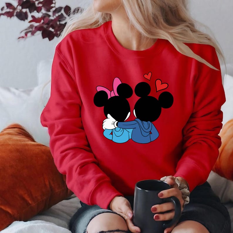 Mickey and Minnie Hugging DTF Transfer, Disney Couple Back View ...