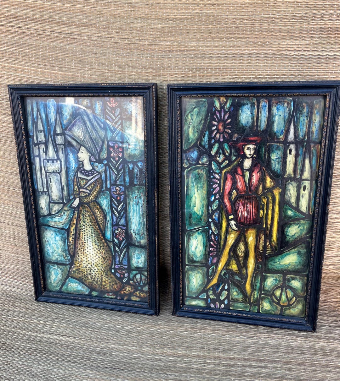 Vintage Retro Baron Pictures Framed Print PAIR Harlequin Art 1950s - Etsy