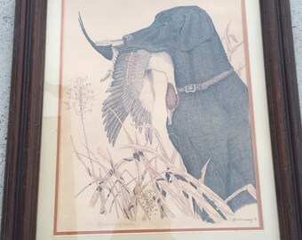 Black Lab Hunting Print - Etsy
